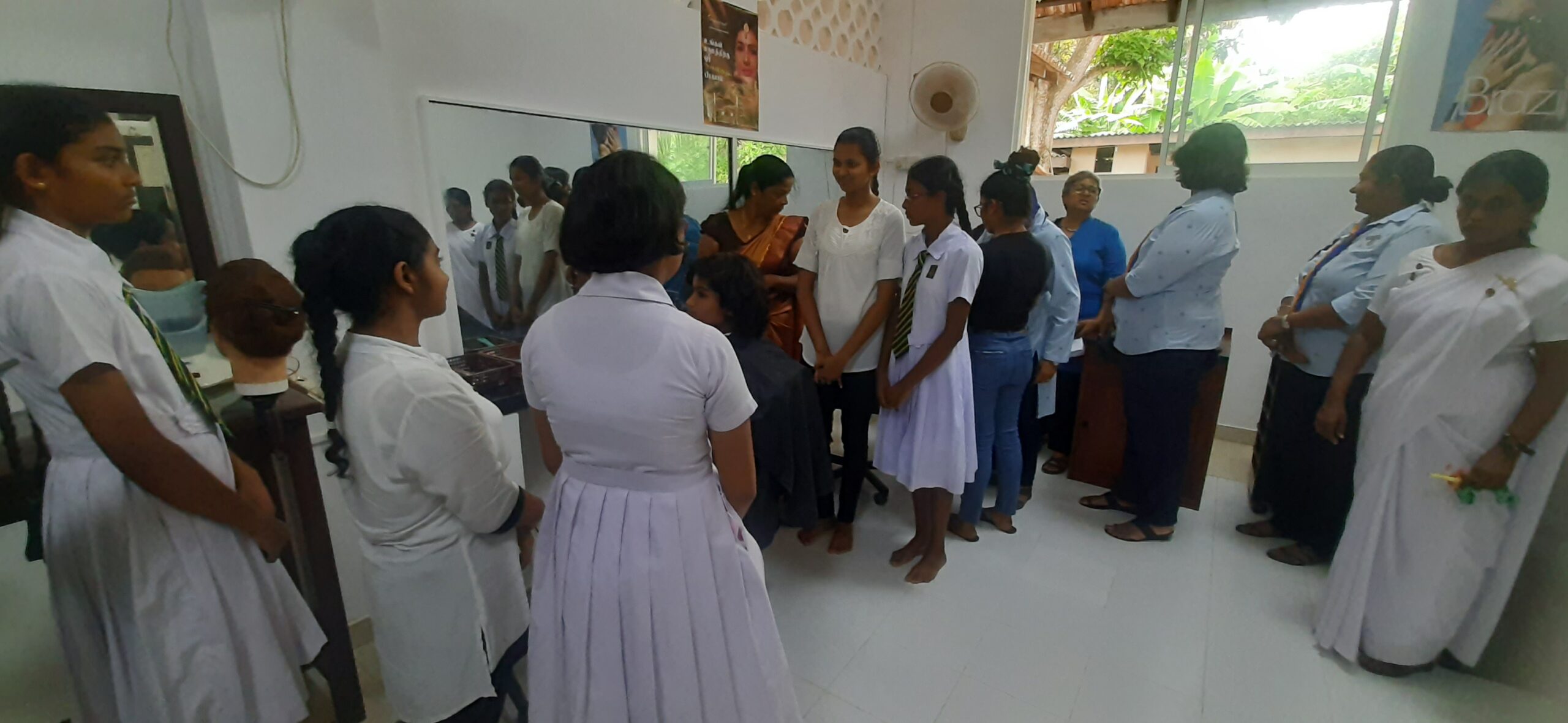 Renovating the hair dressing salon at the Ratmalana School for the Deaf ...