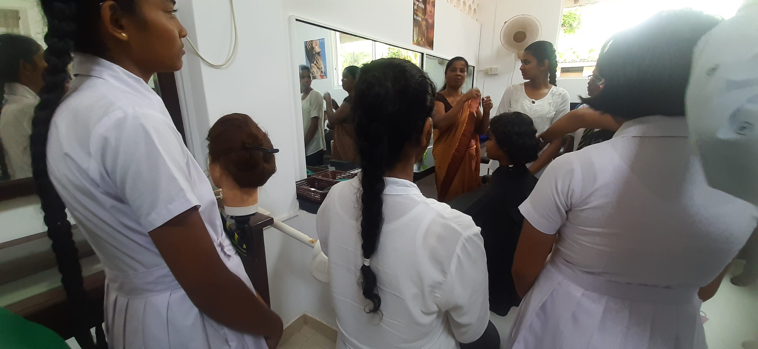 Renovating the hair dressing salon at the Ratmalana School for the Deaf ...