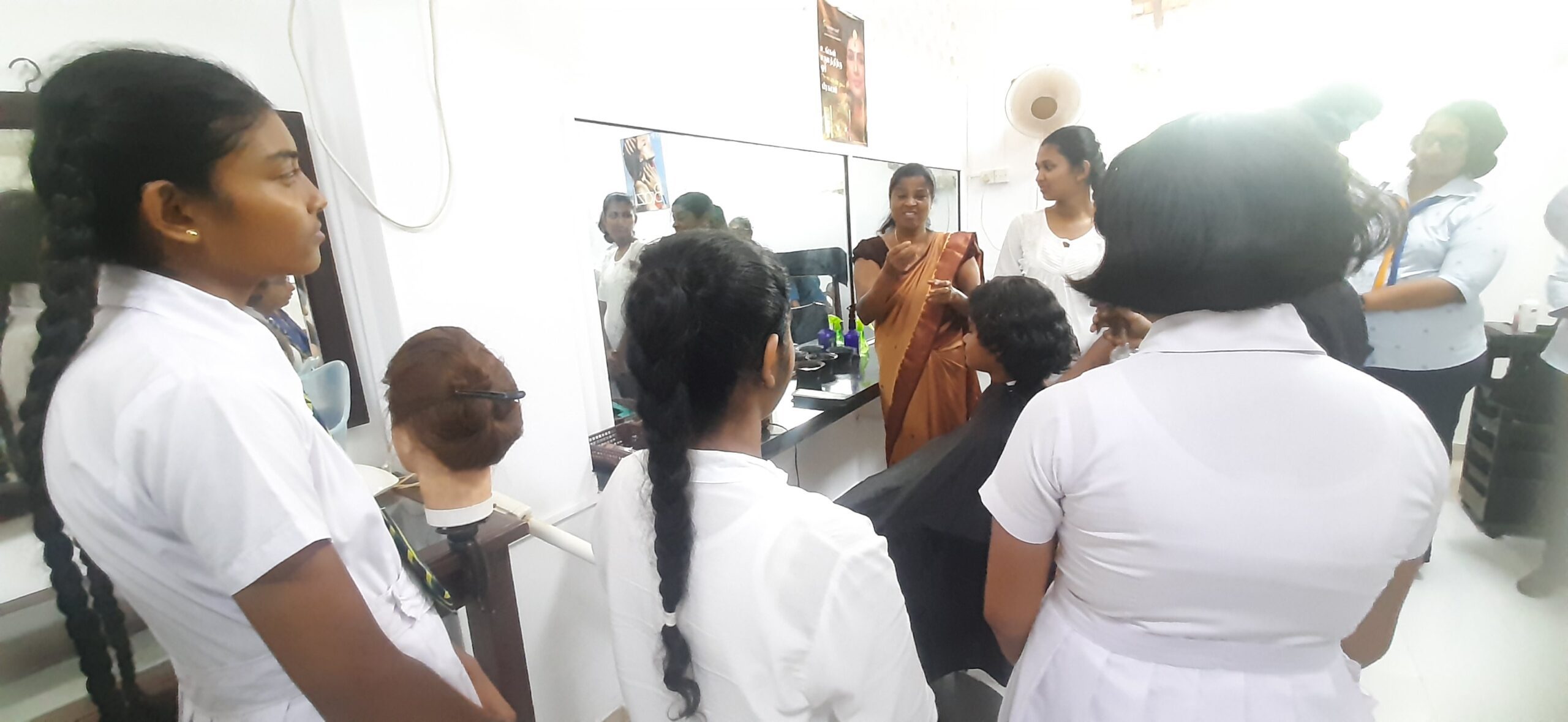 Renovating the hair dressing salon at the Ratmalana School for the Deaf ...